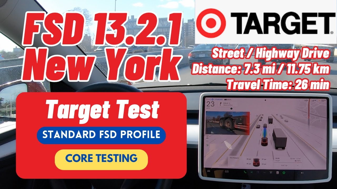 Tesla FSD Supervised v13.2.1 Target Test | STANDARD FSD Driving Profile ...