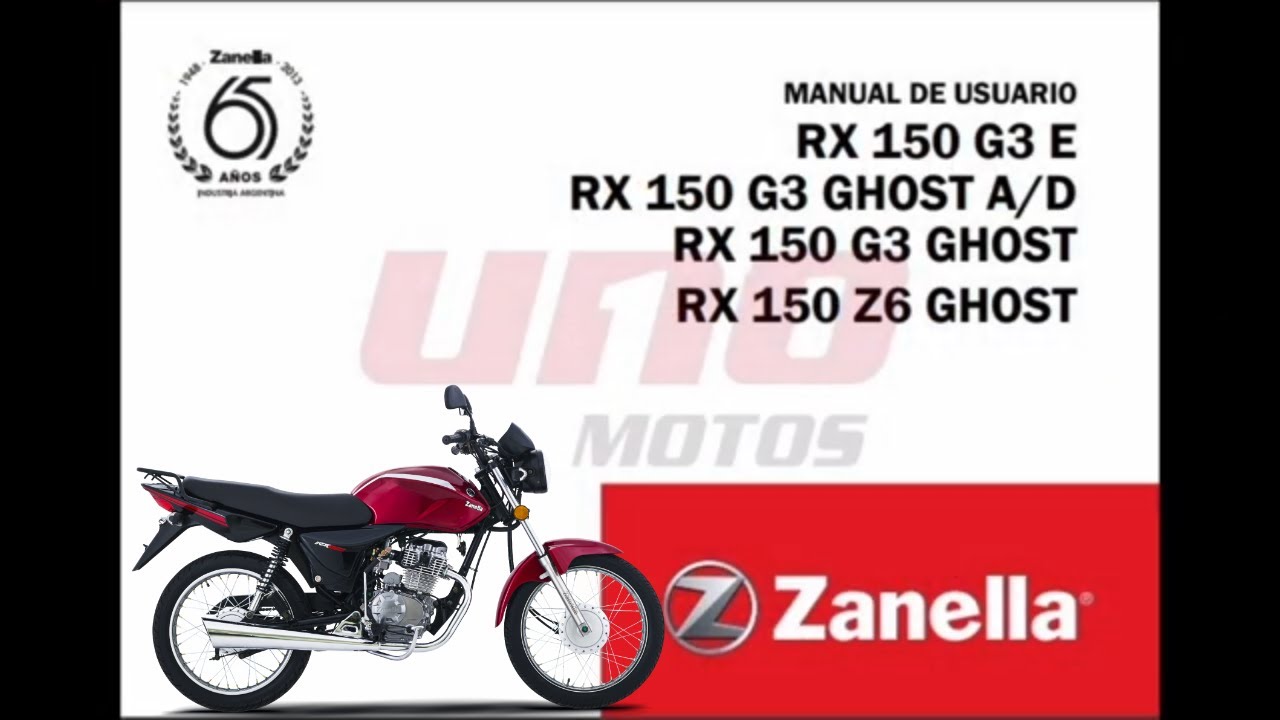 Manual del usuario Zanella rx 150 - YouTube