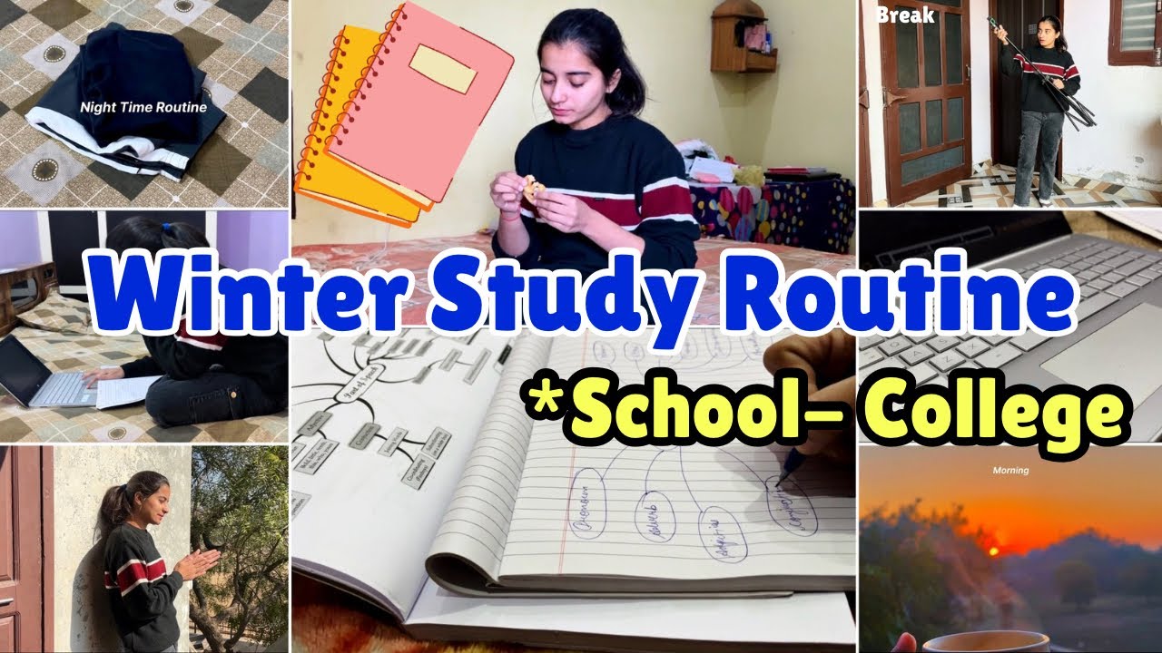 Winter Morning-Night Study Routine #school #college #studyvlog - YouTube