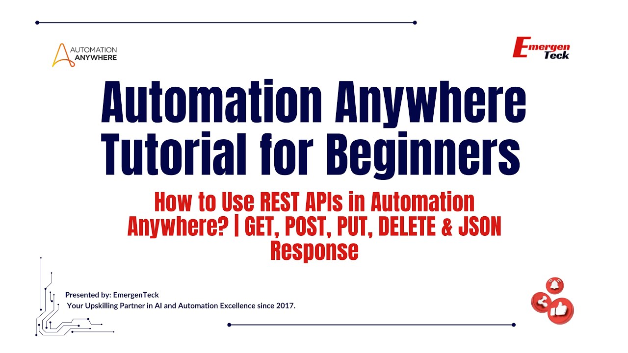 21: How to Use REST APIs in Automation Anywhere? | GET, POST, PUT, DELETE & JSON Response - YouTube