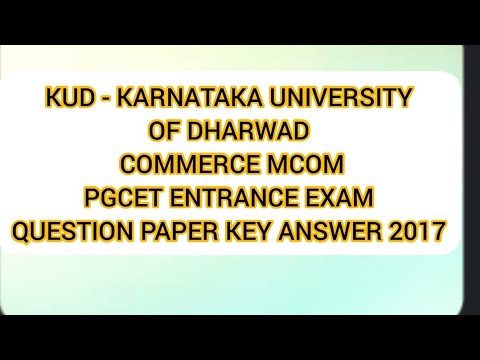 KUD-Karnataka university of dharwad pgcet entrance exam mcom commerce ...