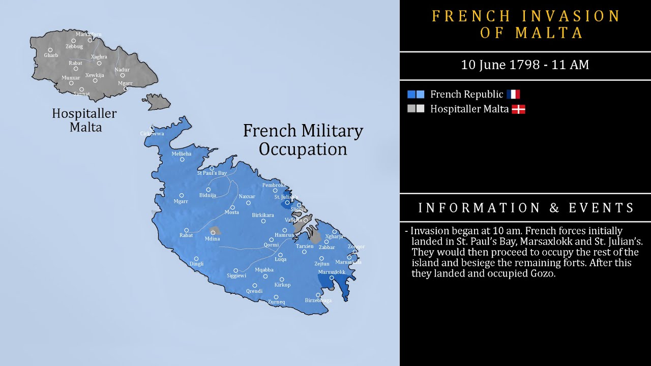 French Invasion of Malta (1798): Every Hour - YouTube