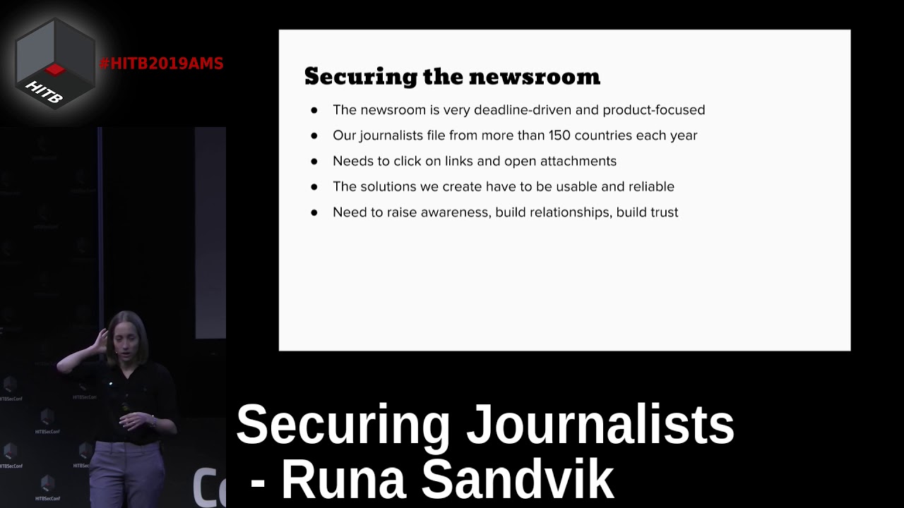 #HITB2019AMS KEYNOTE 2 - Securing Journalists - Runa Sandvik - YouTube