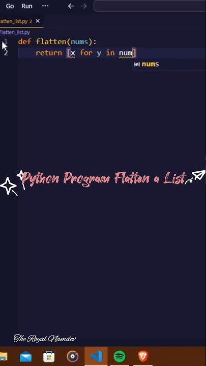 Python Trick to Flatten List #codm #education #coding #python #shorts #programming#learning# ...