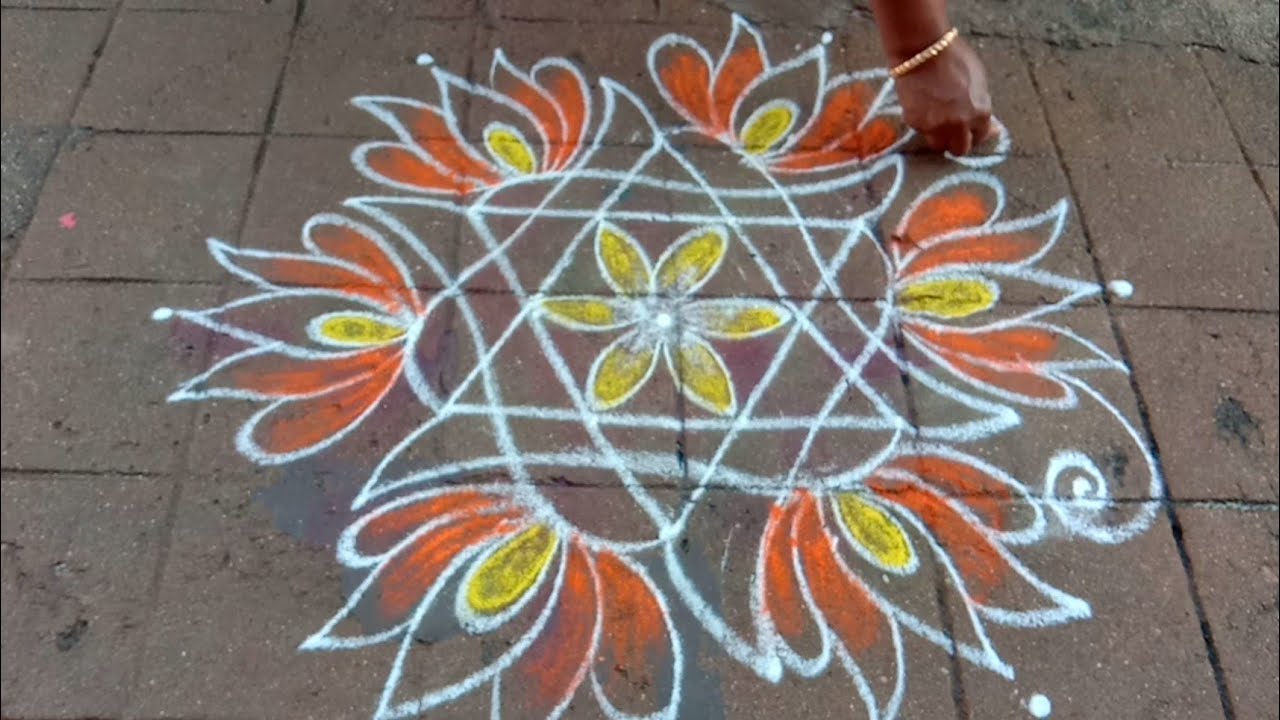Tuesday rangoli//Panguni madham special star kolam//Simple daily kolam ...
