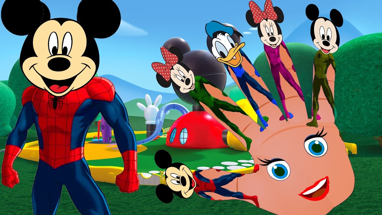 Mickey mouse Spiderman Superhero Finger family Nursery rhymes lyrics ...