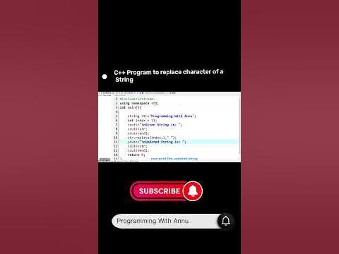 replace character of a string #tutorial #program #code #programming # ...