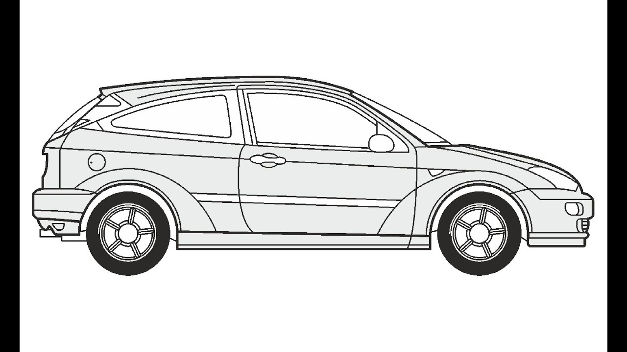 How to Draw a Ford Focus / Как нарисовать Ford Focus - YouTube