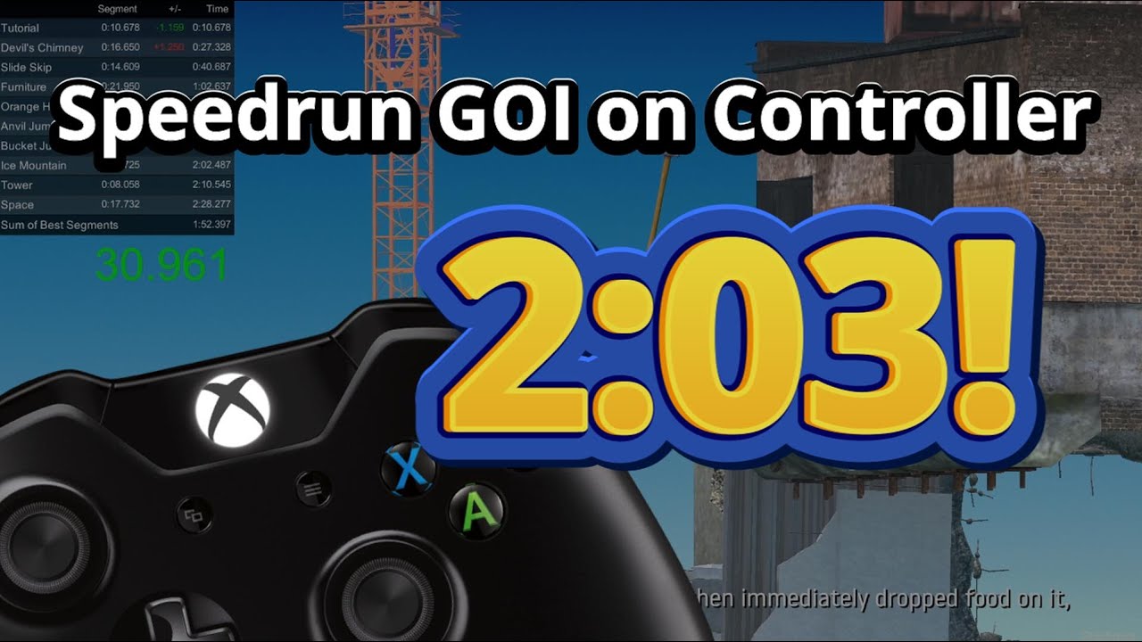 Amazing 2:03 Controller Speedrun in Getting Over It - YouTube