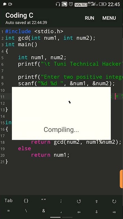 #53 GCD of the integers in code for beginners #c #cod #codepromo #cprogram #shorts - YouTube