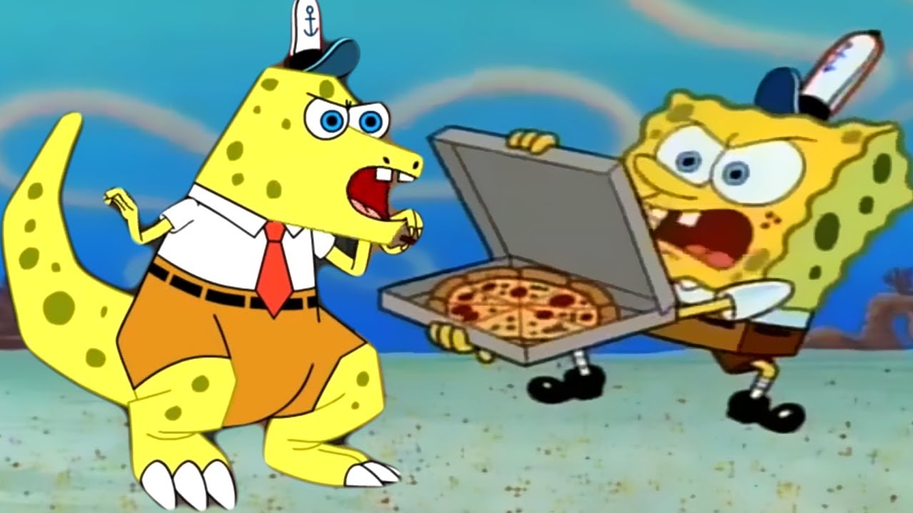 Spongebob dino trying to get a pizza from Spongebob - YouTube