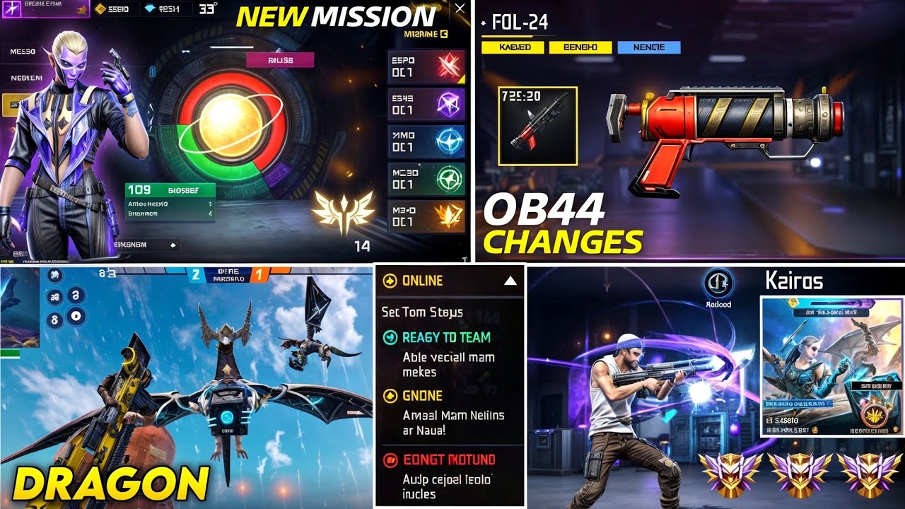 OB44 UPDATE TOP 20 CHANGES ll FREE FIRE NEW EVENT ll OB44 UPDATE FREE ...