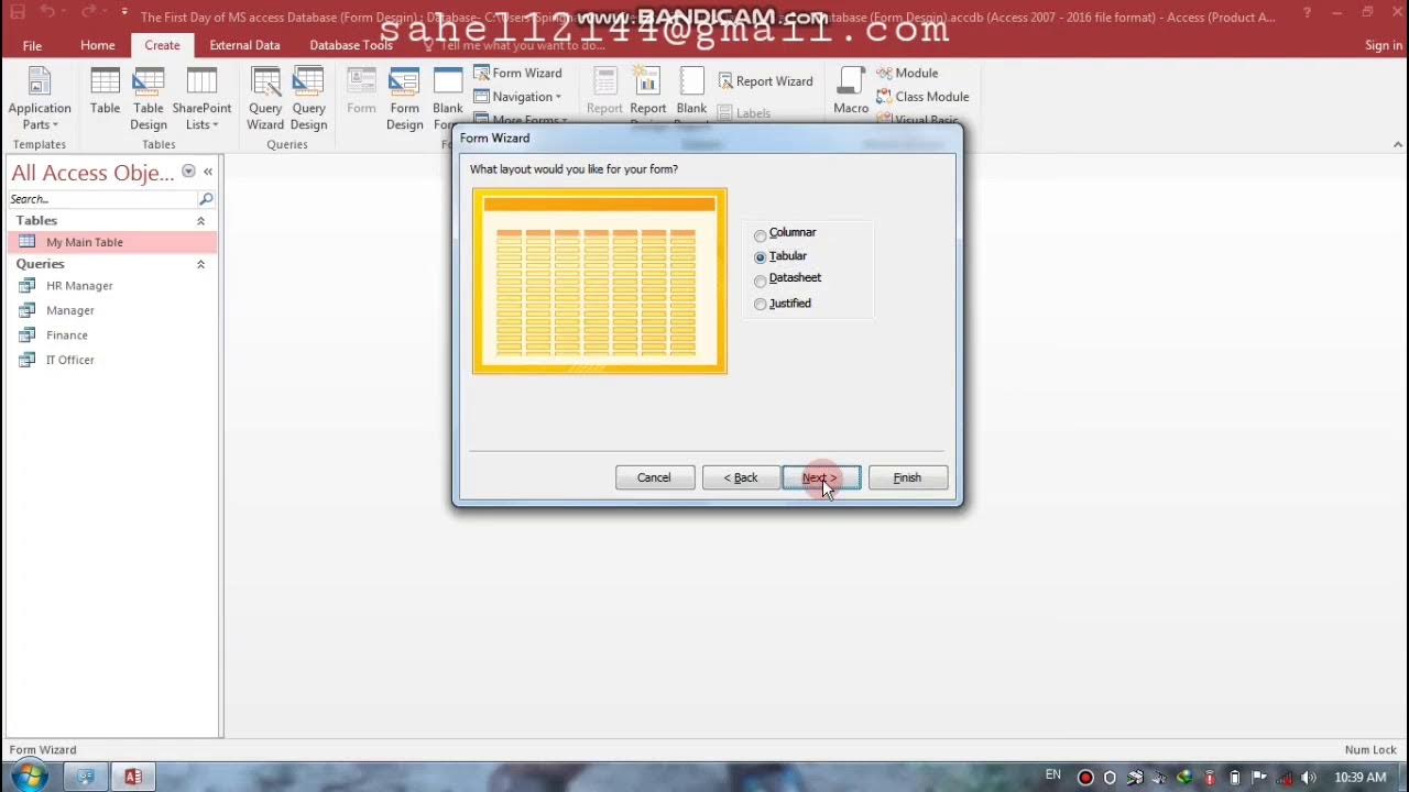 The first day of ms access database (Form Wizard) - YouTube