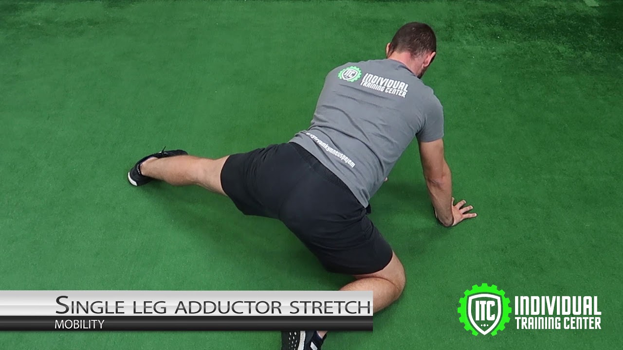 Quadruped single leg adductor stretch - YouTube