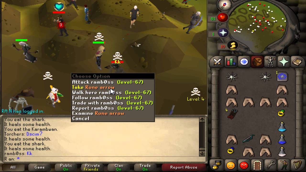 Runescape 2007 - The definition of a low level pure - 1 Defence And 1 ...