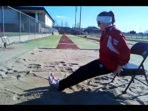 Friends Track and Field - Long Jump Chair Landing Drill - YouTube
