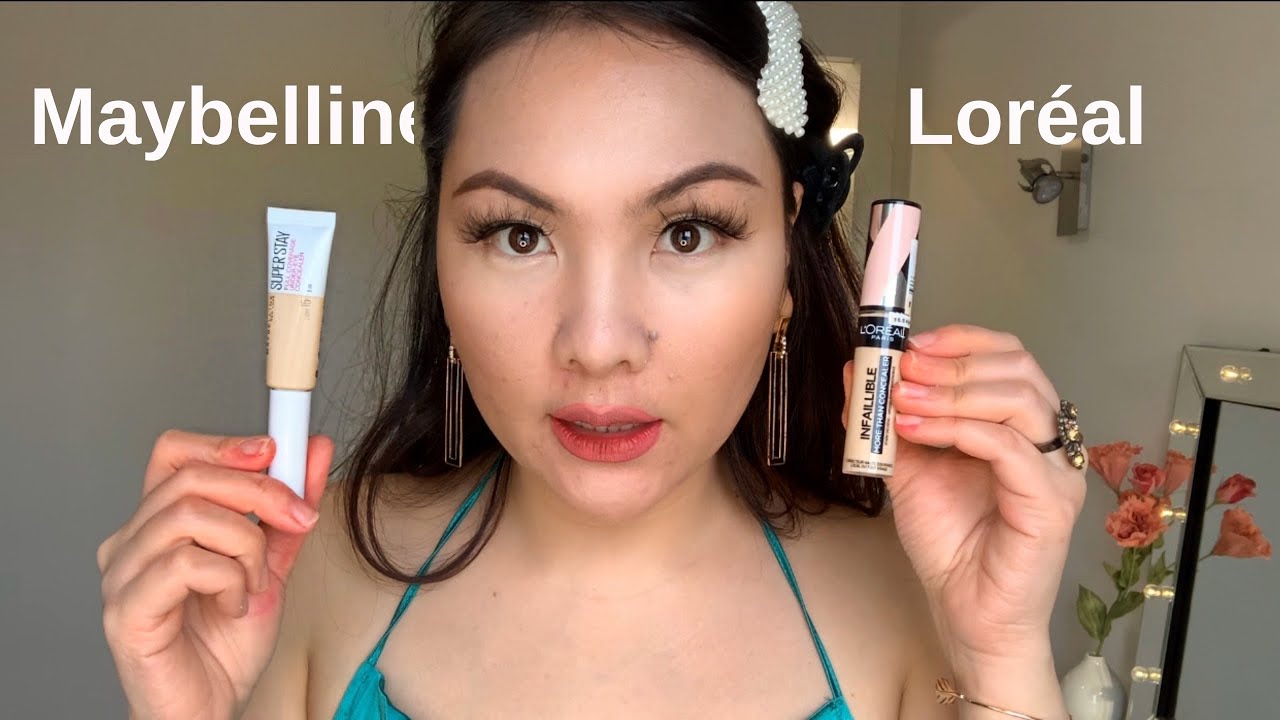 NEW Maybelline Superstay 24hrs Concealer VS Loreal Infallible Full Wear ...
