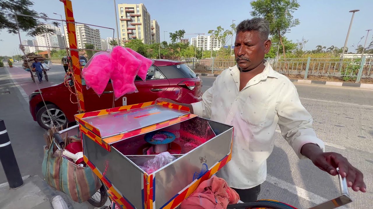 Man Selling Sugar Candy on Cycle | | Indian Street Food - YouTube
