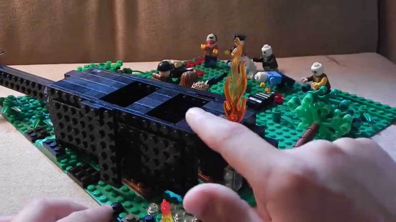 Lego zombie helicopter crash moc - YouTube