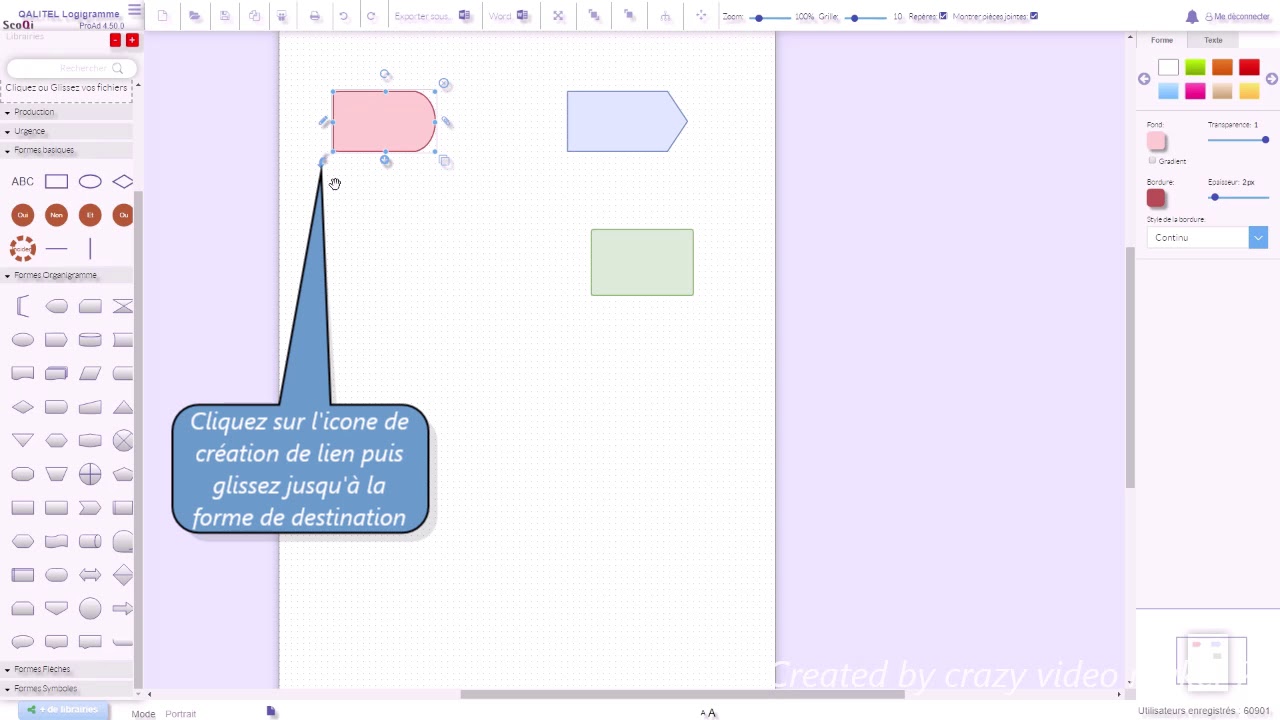 QALITEL logigramme Créer un lien entre 2 formes - YouTube
