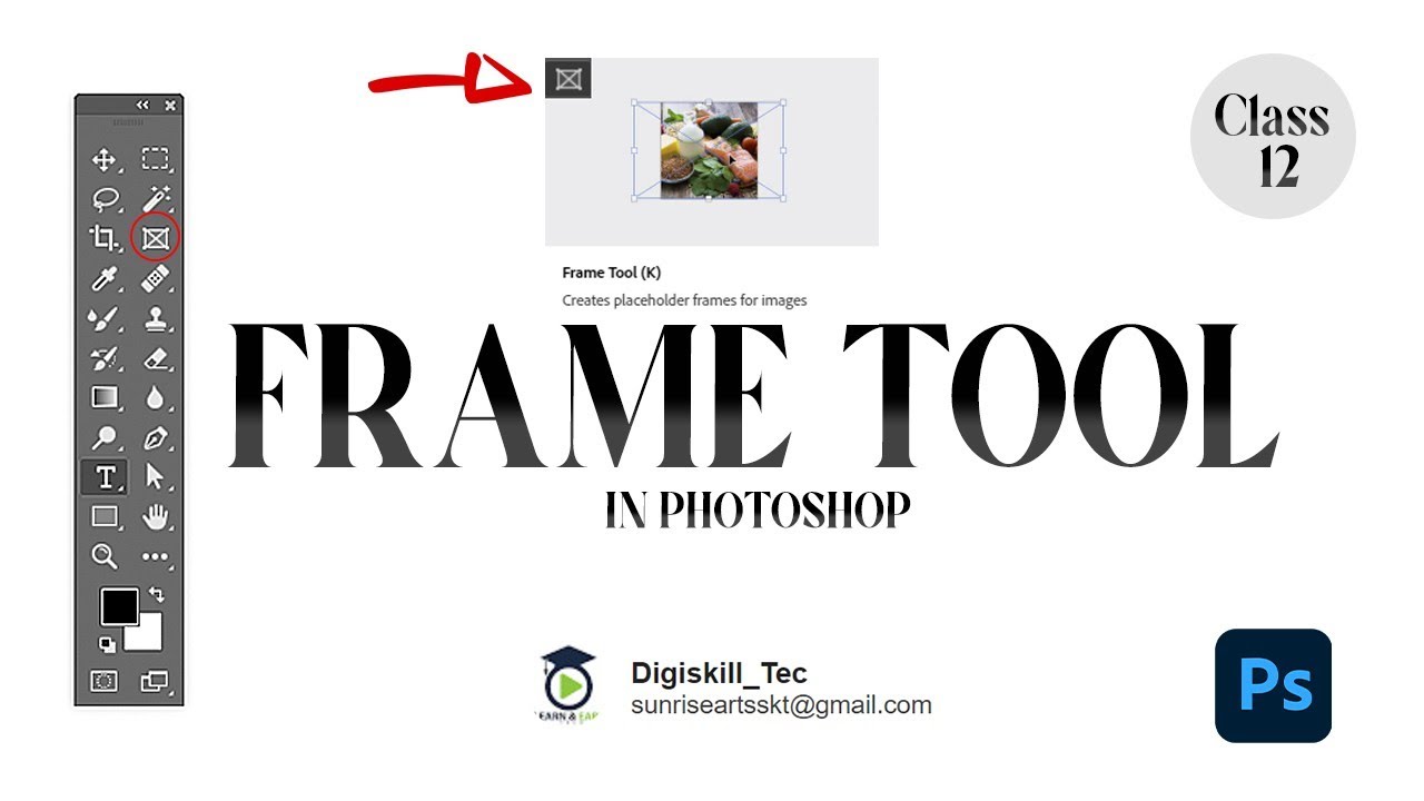 How to use Frame tool in photoshop Class 12 @Digiskill_Tec - YouTube