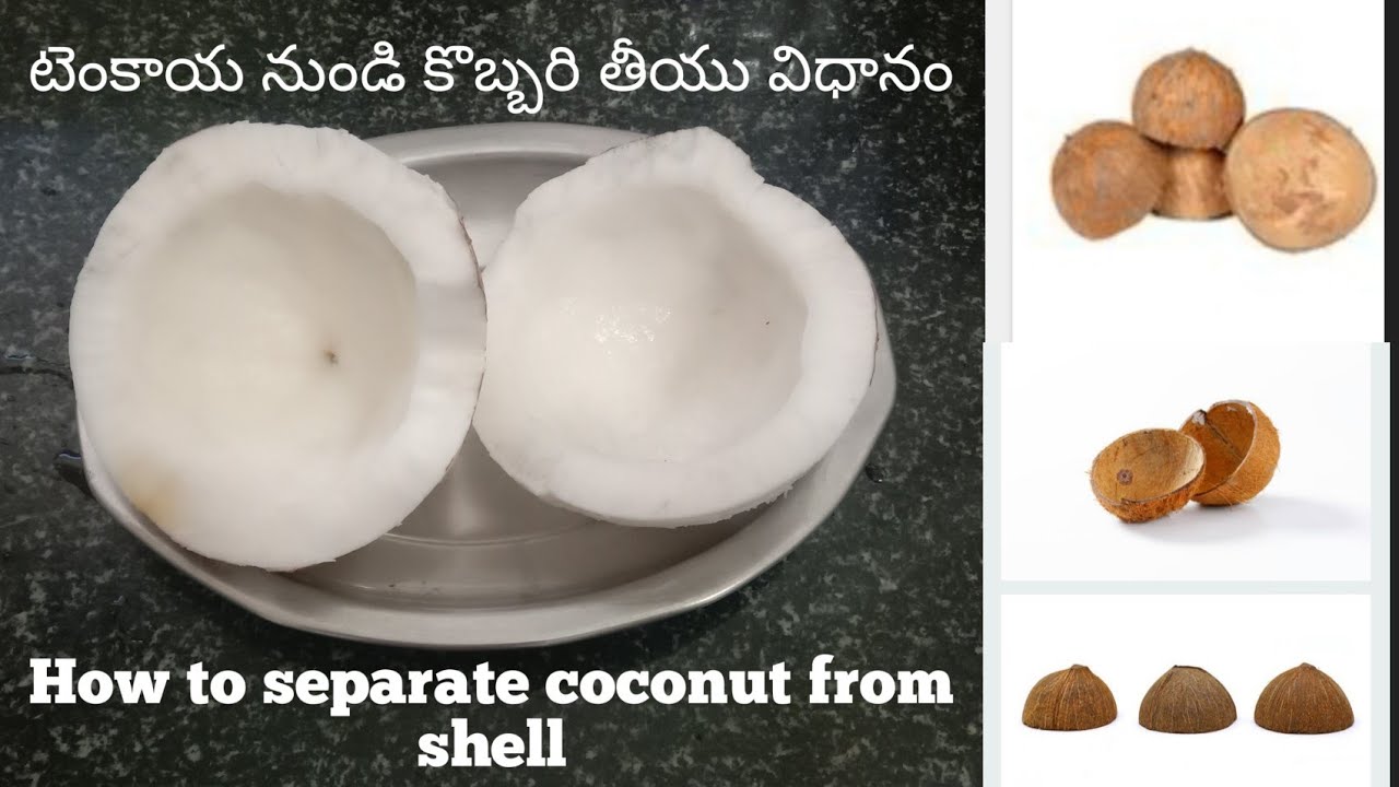 Quick and easy steps to separate coconut from shell# టెంకాయ నుండి ...