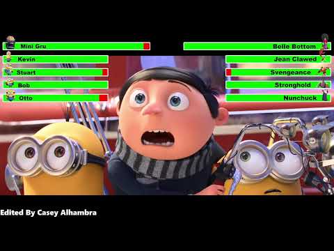Minions: The Rise of Gru (2022) Stealing the Zodiac Stone with healthbars