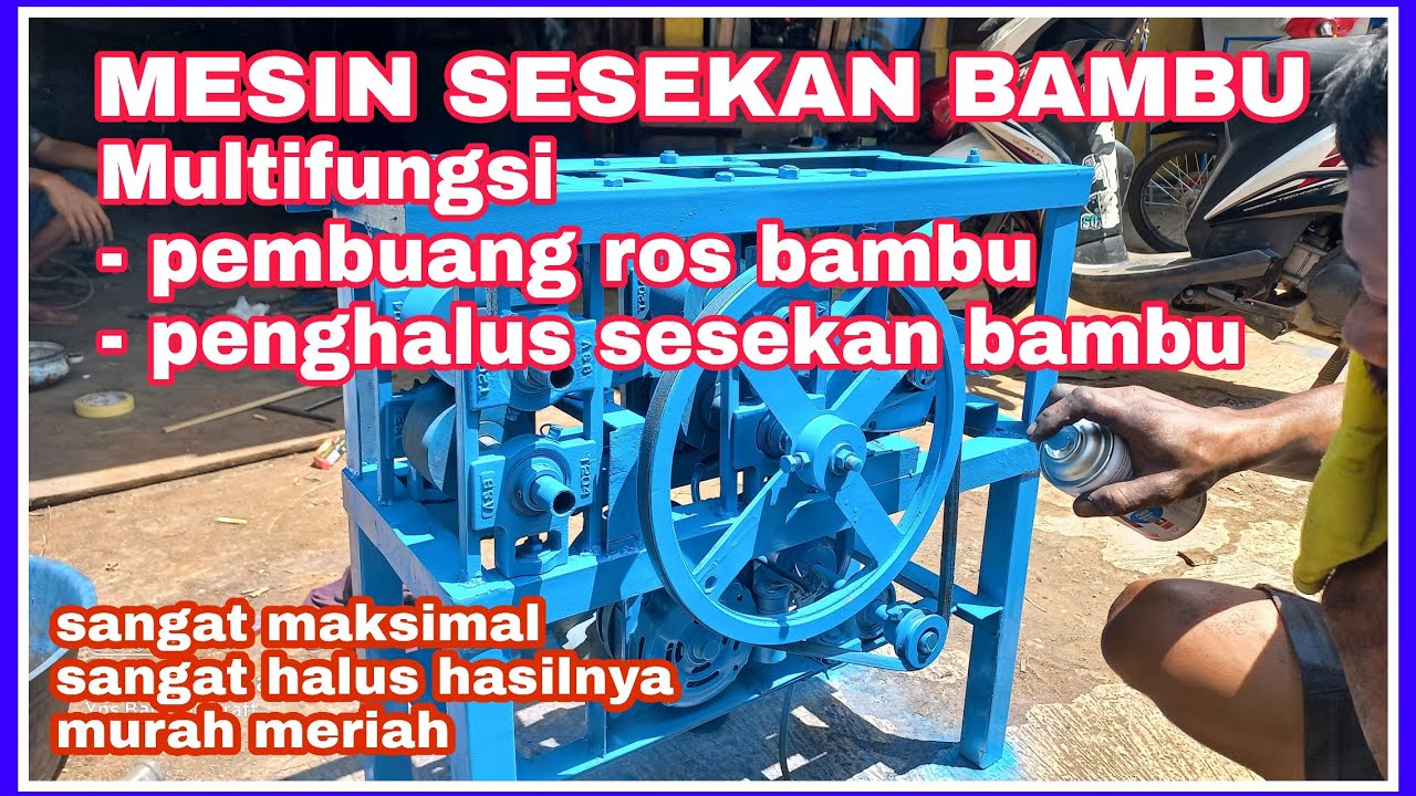 Mesin Sesekan Bambu || Pembuang Ros Bambu Penghalus Lanjaran Bambu ...