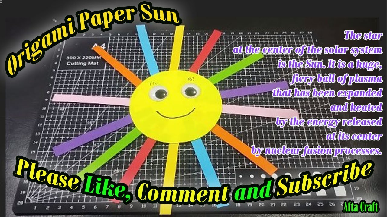 How to Make Origami Paper Sun - Cute Paper Sun - Afta Craft - YouTube