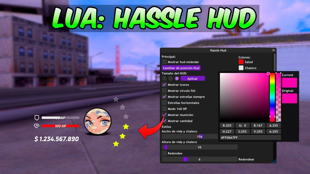 [LUA] Hassle Hud (Nuevo HUD Personalizable) - SAMP 0.3.7 - YouTube