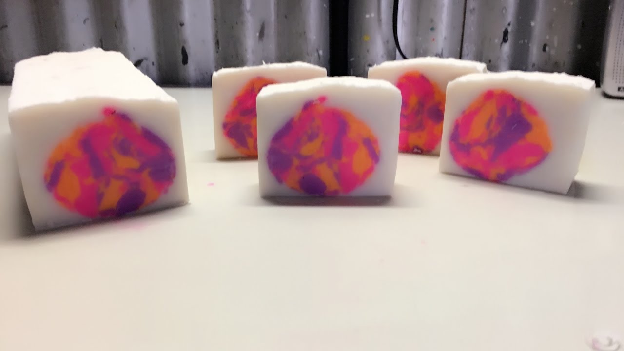 One way to use a seizing fragrance oil in soap. - YouTube