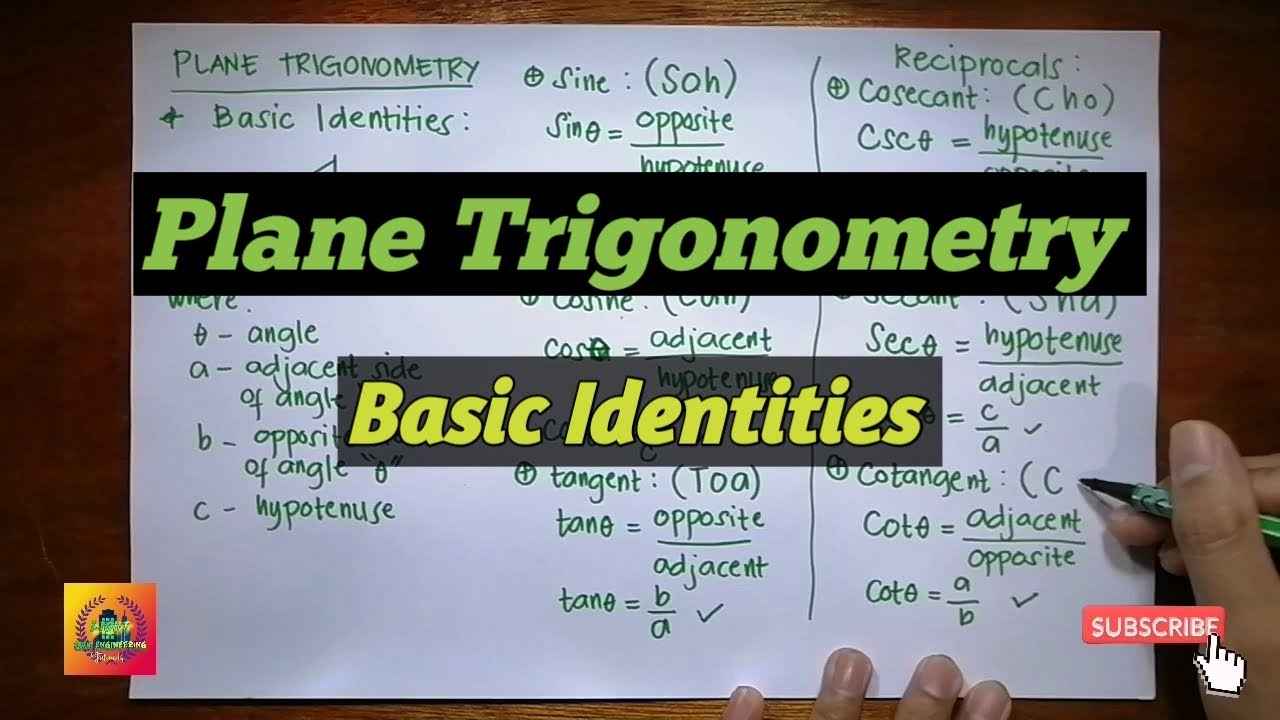 Derivation of Plane Trigonometry Basic Identities | Light C.E. Tutorials - YouTube