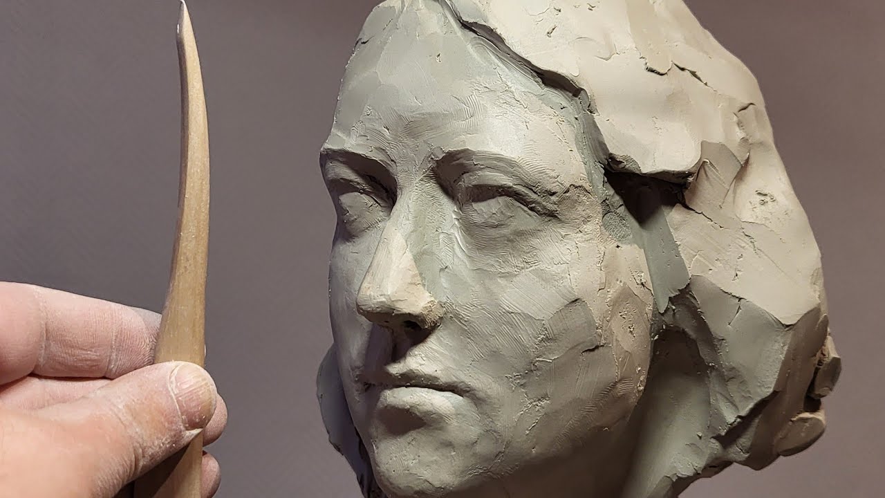 Female Face Sculpture | Portrait Sculpting by Hand (ASMR → Music) - YouTube
