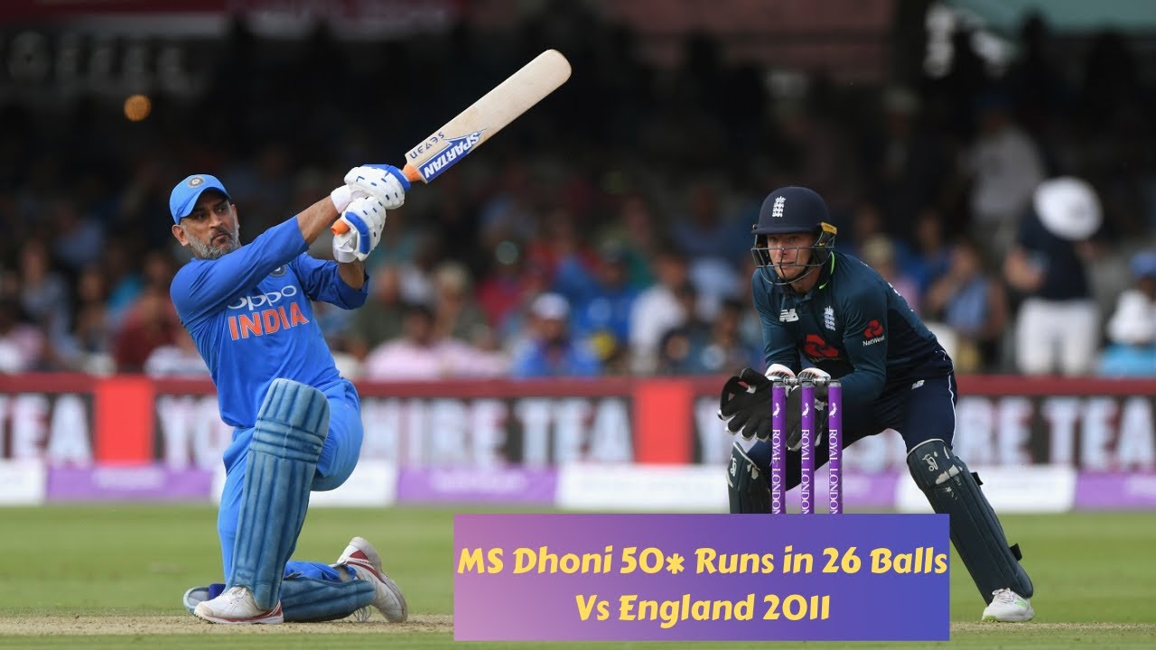 MS Dhoni 50* off 26 Ball vs England | Such a Powerful Hitting - YouTube
