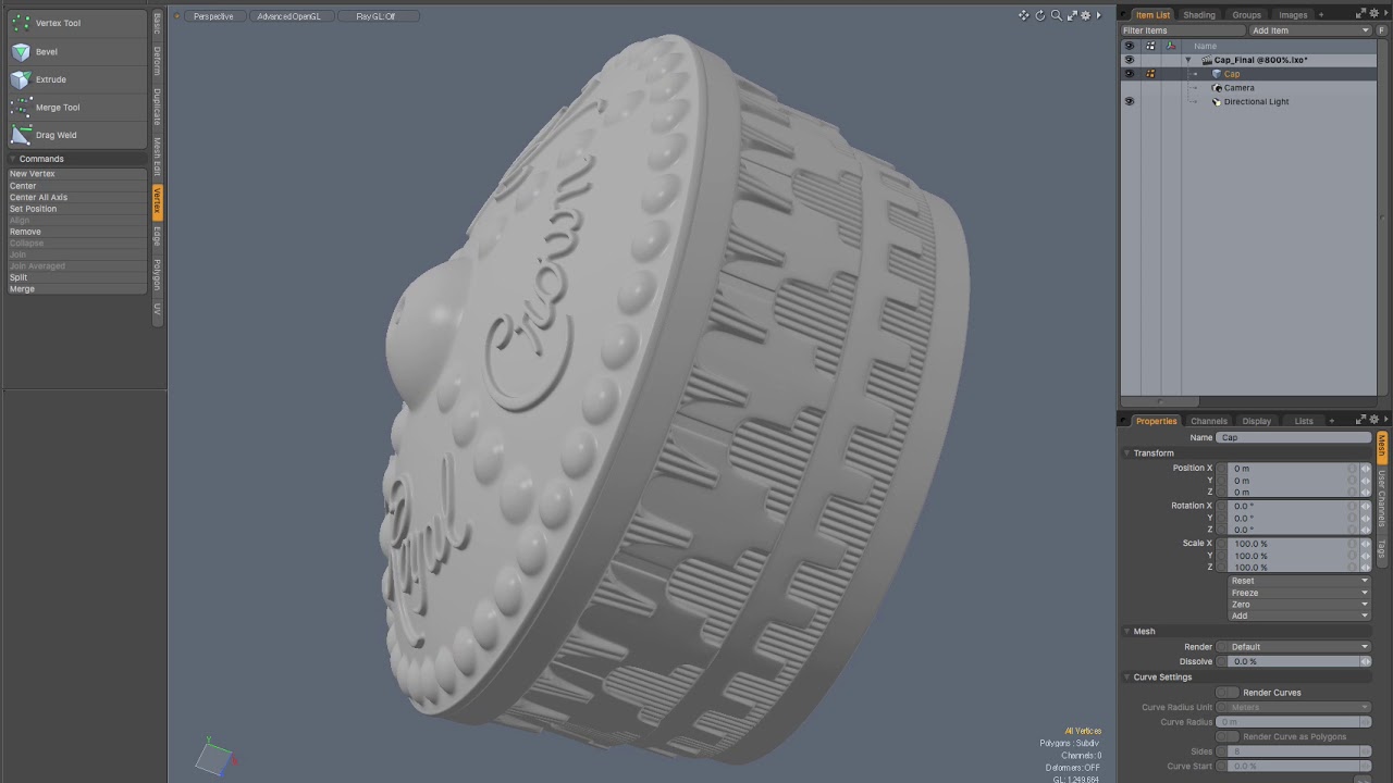Modo Crown Royal Cap OpenGL Spin - YouTube