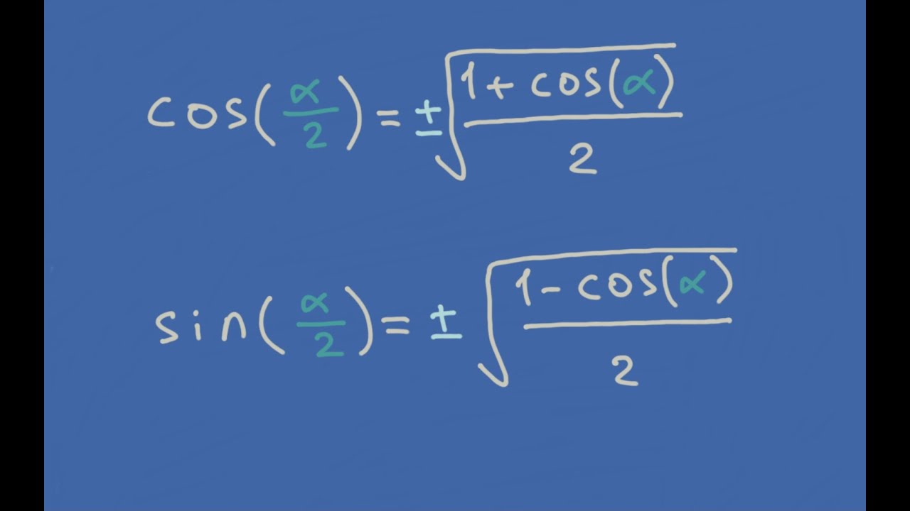 Half Angle Formulas For Sin And Cos DERIVED YouTube