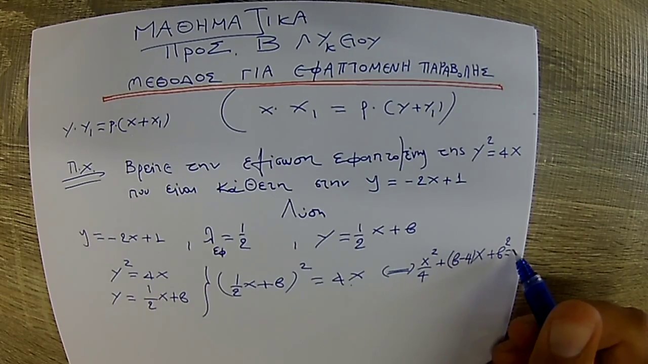 Β' Λυκείου προσανατολισμός | Μέθοδος για εφαπτομένη παραβολής 13/1/2018 ...