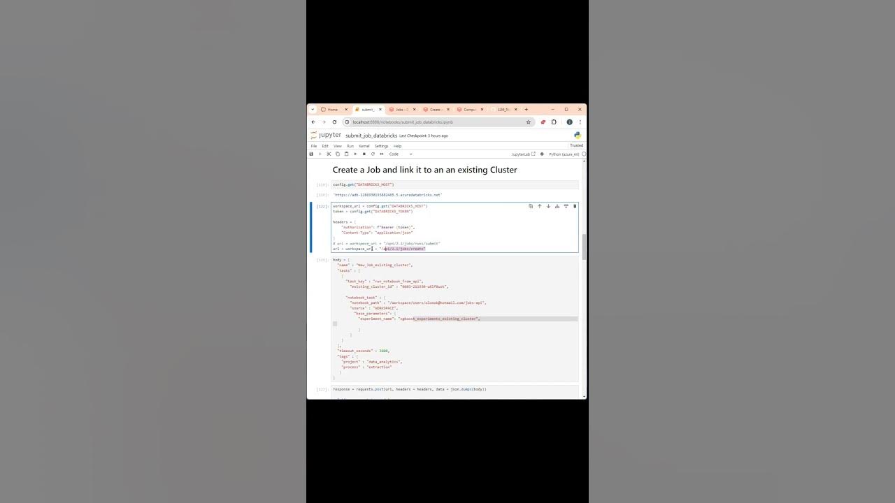 Databricks: Create a job in your Databricks Workspace using the Rest API - YouTube