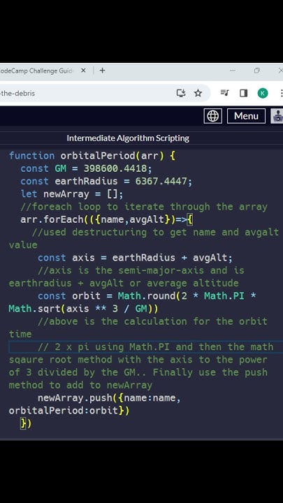 FreeCodeCamp Map The Debris Challenge Solution - YouTube