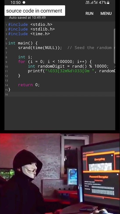 Hacked(Hacking number showoff display in green font) in c - YouTube