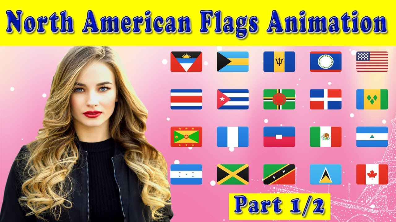 All North American Flags Animations Part 1/2 || Animated flags of North ...