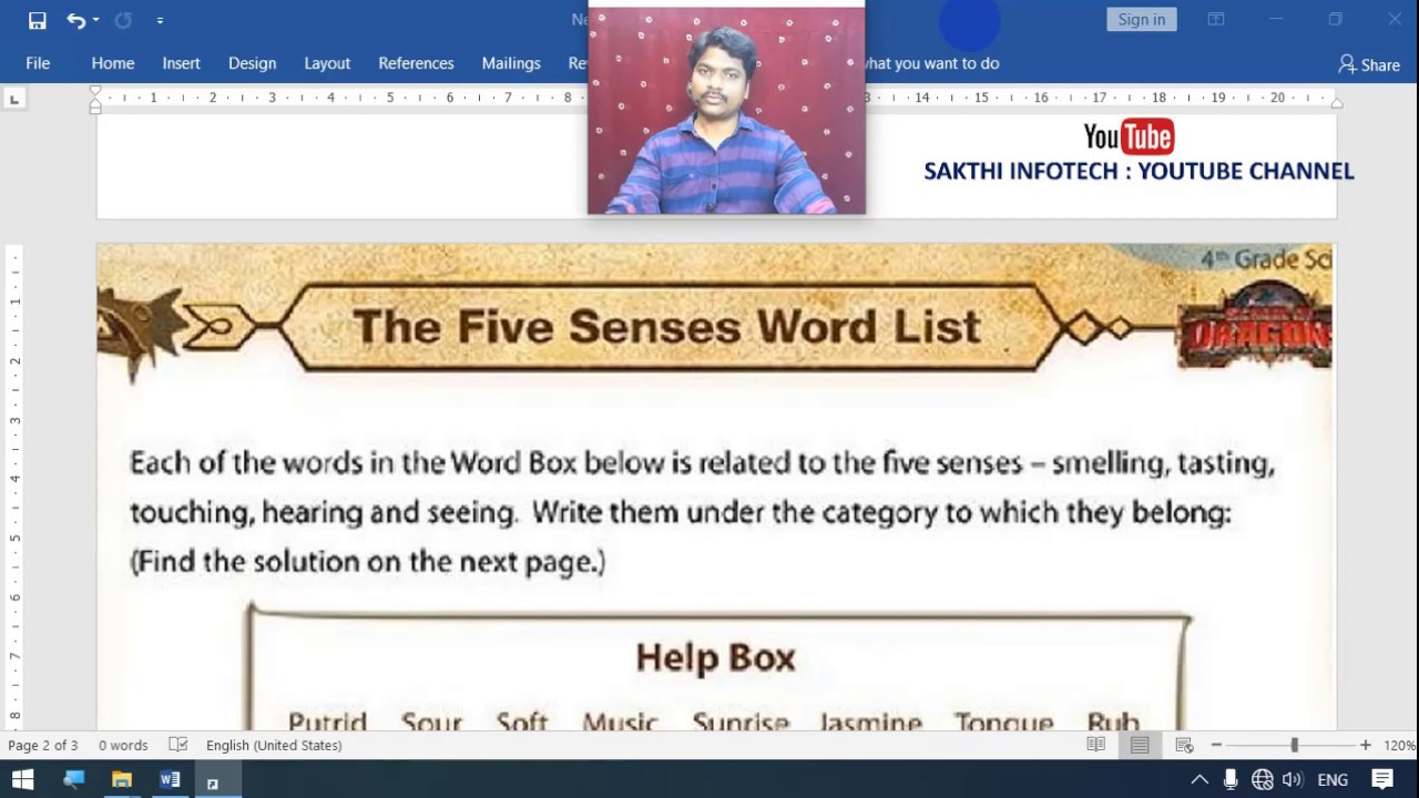 THE FIVE SENSES WORD LIST SAKTHI INFOTECH YouTube THE FIVE SENSES WORD LIST SAKTHI INFOTECH YouTube