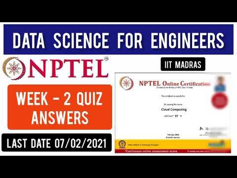 Nptel Data Science For Engineers Week 2 Quiz Answers 2021 |Data Science For Engineers Week 2 ...