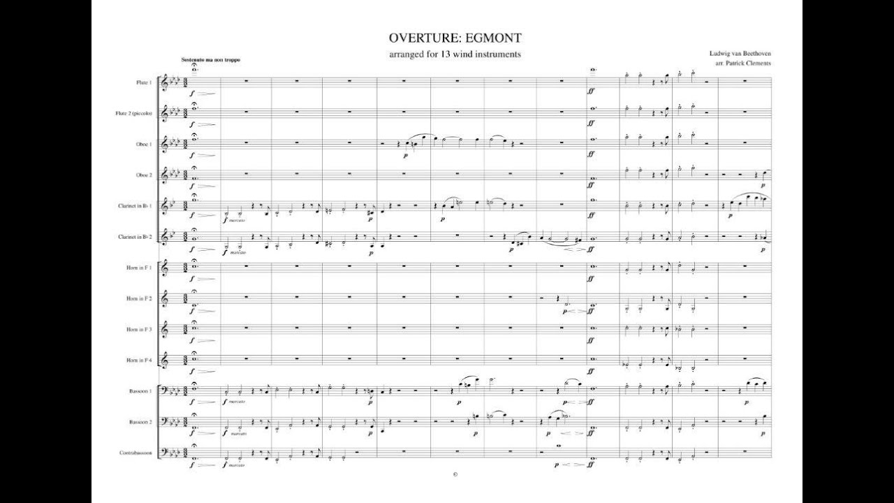 Beethoven: Egmont Overture Op.84 arranged for 13 wind instruments - YouTube