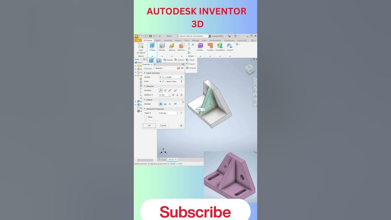 Autodesk Inventor Tutorial #inventortutorial #autodeskinventor - YouTube