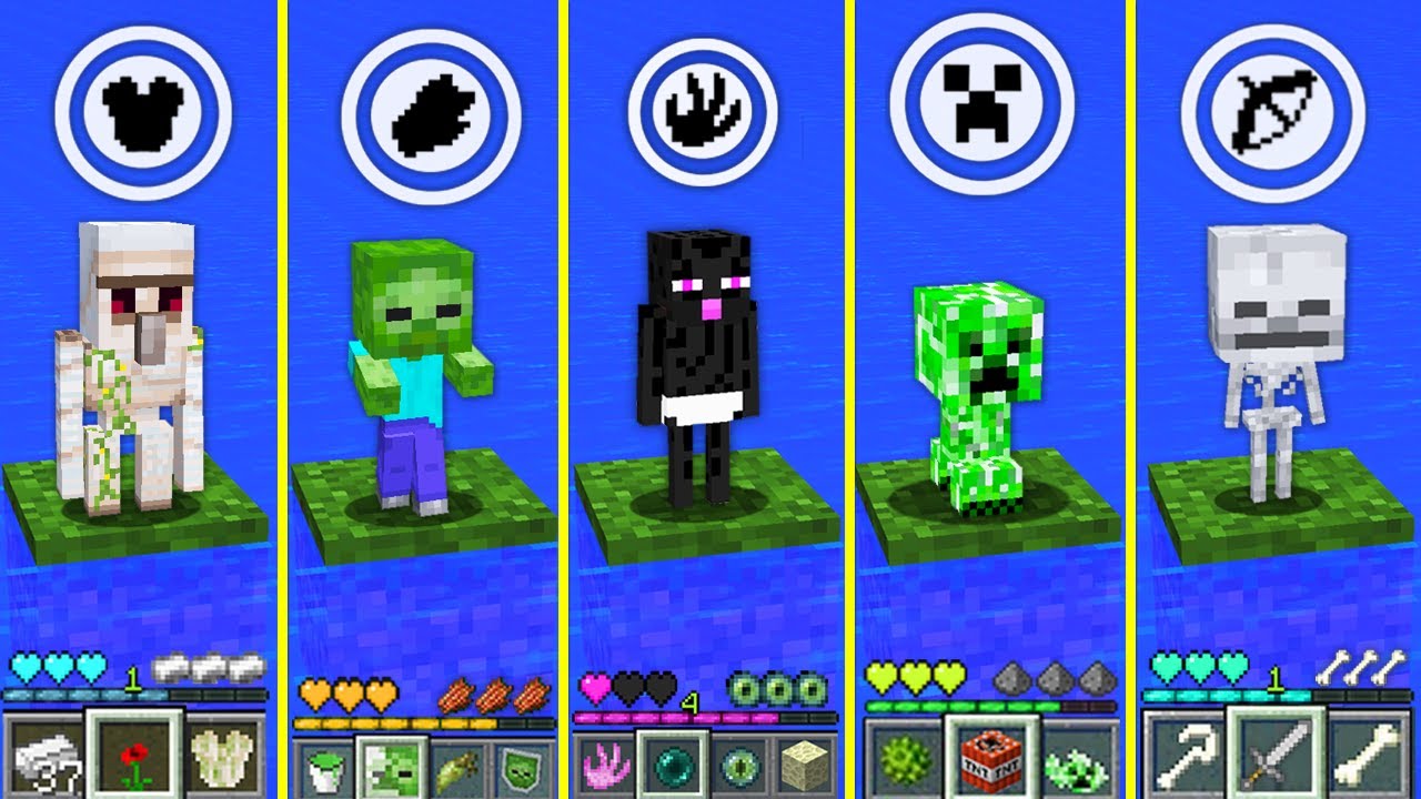 CHILDREN MOBS ARE MISSING IN A HUGE OCEAN IN MINECRAFT GOLEM ZOMBIE ...