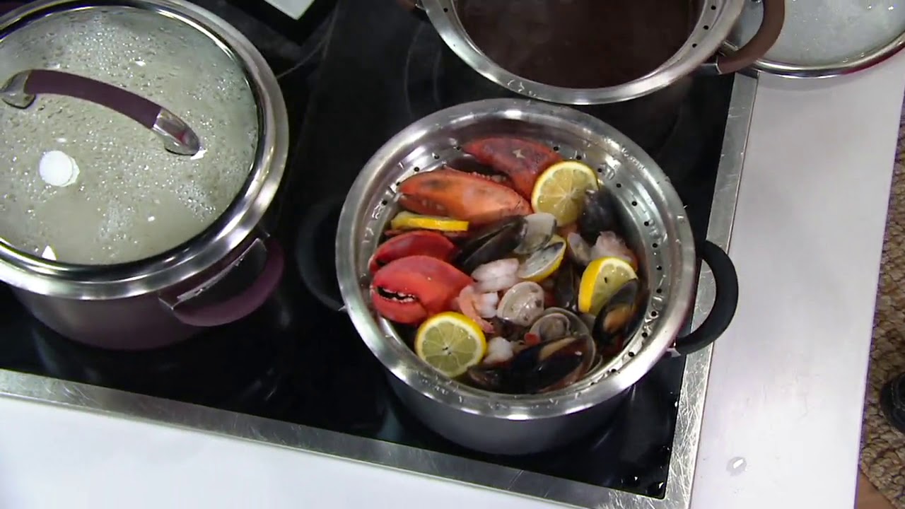 Circulon Symmetry 4-Piece Hard-Anodized Stock Pot Set on QVC - YouTube