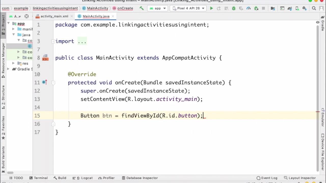 Linking Activities using Intent - YouTube