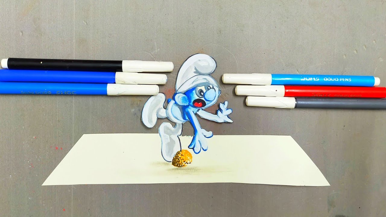 3d cartoon drawing | 3d drawings on paper | 3d drawing easy |How to ...