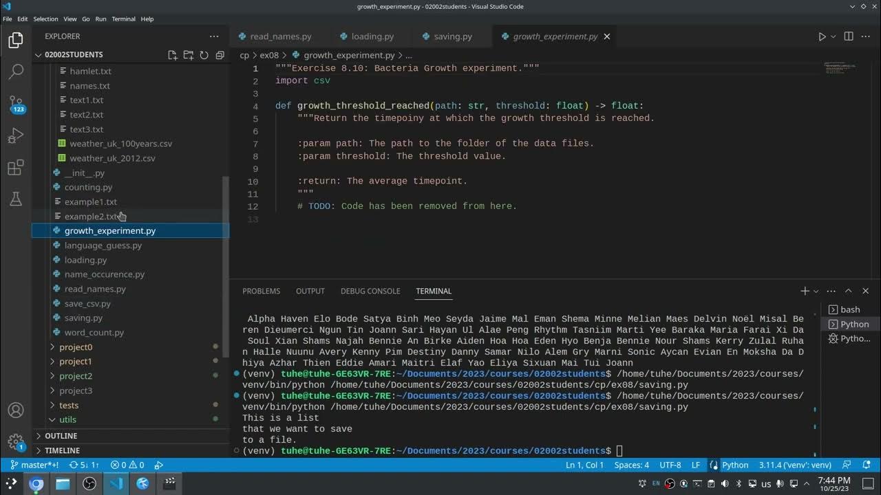 Exercise 8.3: Saving a text file - YouTube